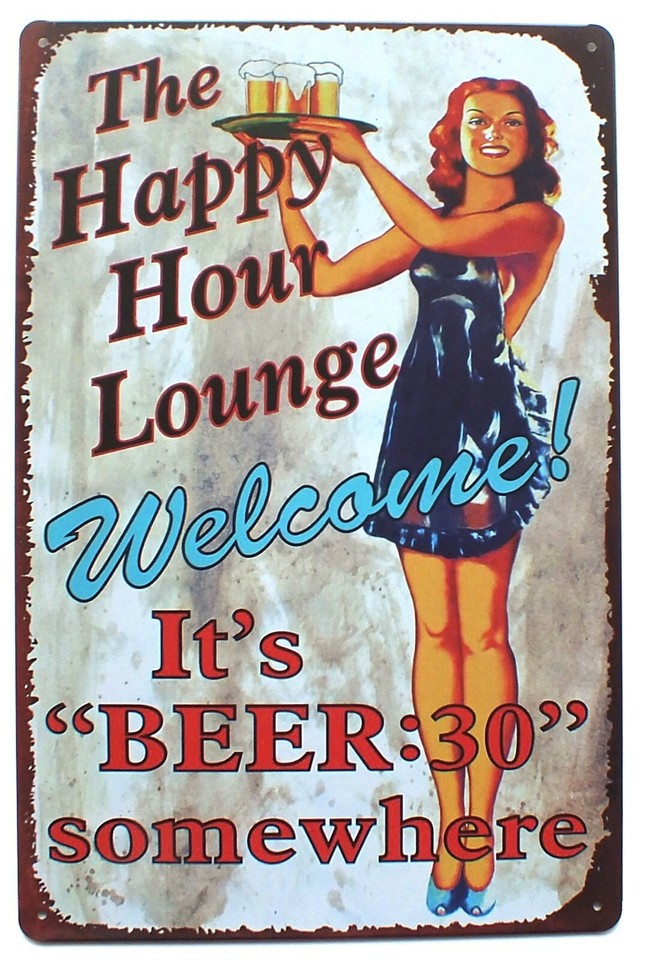 Tin Metal Sign Alcohol Drinks Bar Pub Vintage Retro Wall Club Tavern ...