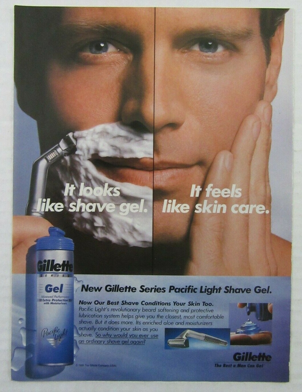 1996 GILLETTE Pacific Light Shave Gel Magazine Ad | eBay