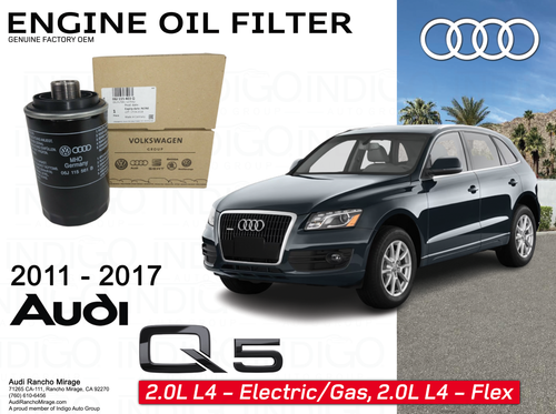 2011-2017 Audi Q5 with 2.0L TURBO Engines Genuine Audi Oil Filter Q5 ...