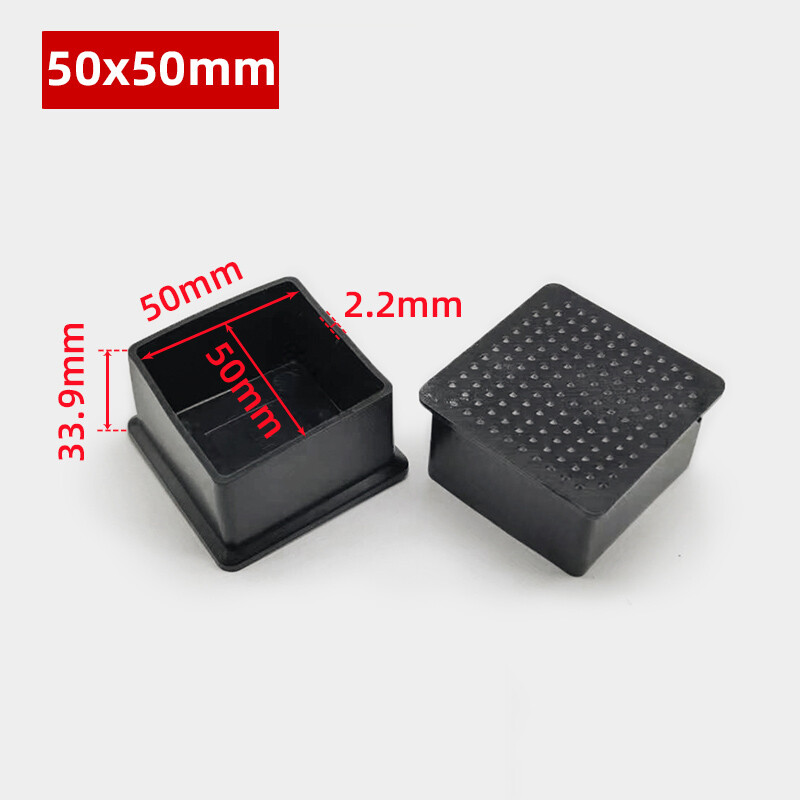Square/Rectangle Rubber Chair Ferrule AntiScratch Floor Protector Table ...