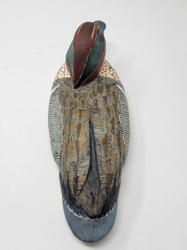 Green Winged Teal Drake Duck Decoy Hand Carved Mike Gleason Perry Hall MD 2003 | eBay