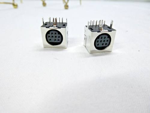 9 Pin Female Mini Din Socket Shield Right Angle A/V Connector Sega ...