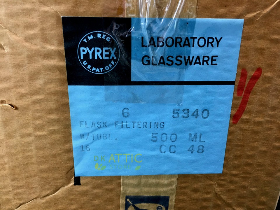 Pyrex Filter Flask, 500ml Series 5340 w/ Side Arm - NOS! Listing is for ...