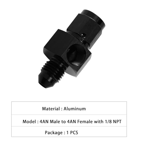 4PCS 4AN Male to Female Fuel Pressure Gauge Take Off Fitting, Aluminum ...