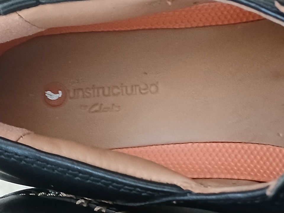 Clarks Un Loop Women Black Leather Shoes size 4.5 E WIDE FIT | eBay UK