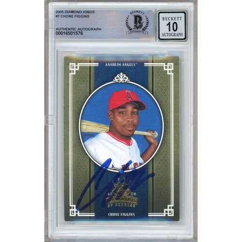 Chone Figgins Los Angeles Angels Signed 2005 Diamond Kings #7 BGS Auto ...