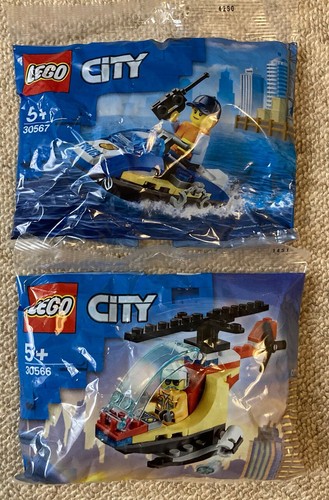 LEGO CITY: Police Water Scooter (30567) And Fire Helicopter (30566 ...