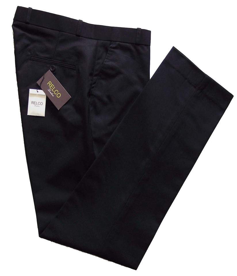 Relco Men's Sta Press Black Trousers Mods Stay Press Pants 60's Skins ...