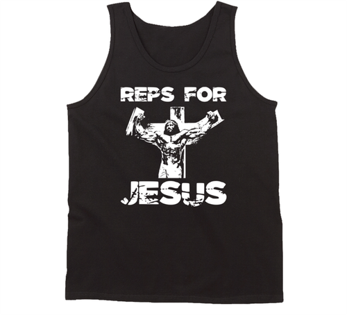 Christian Reps For Jesus Gym Workout Exercise Fit Tanktop Tank Top Tee ...