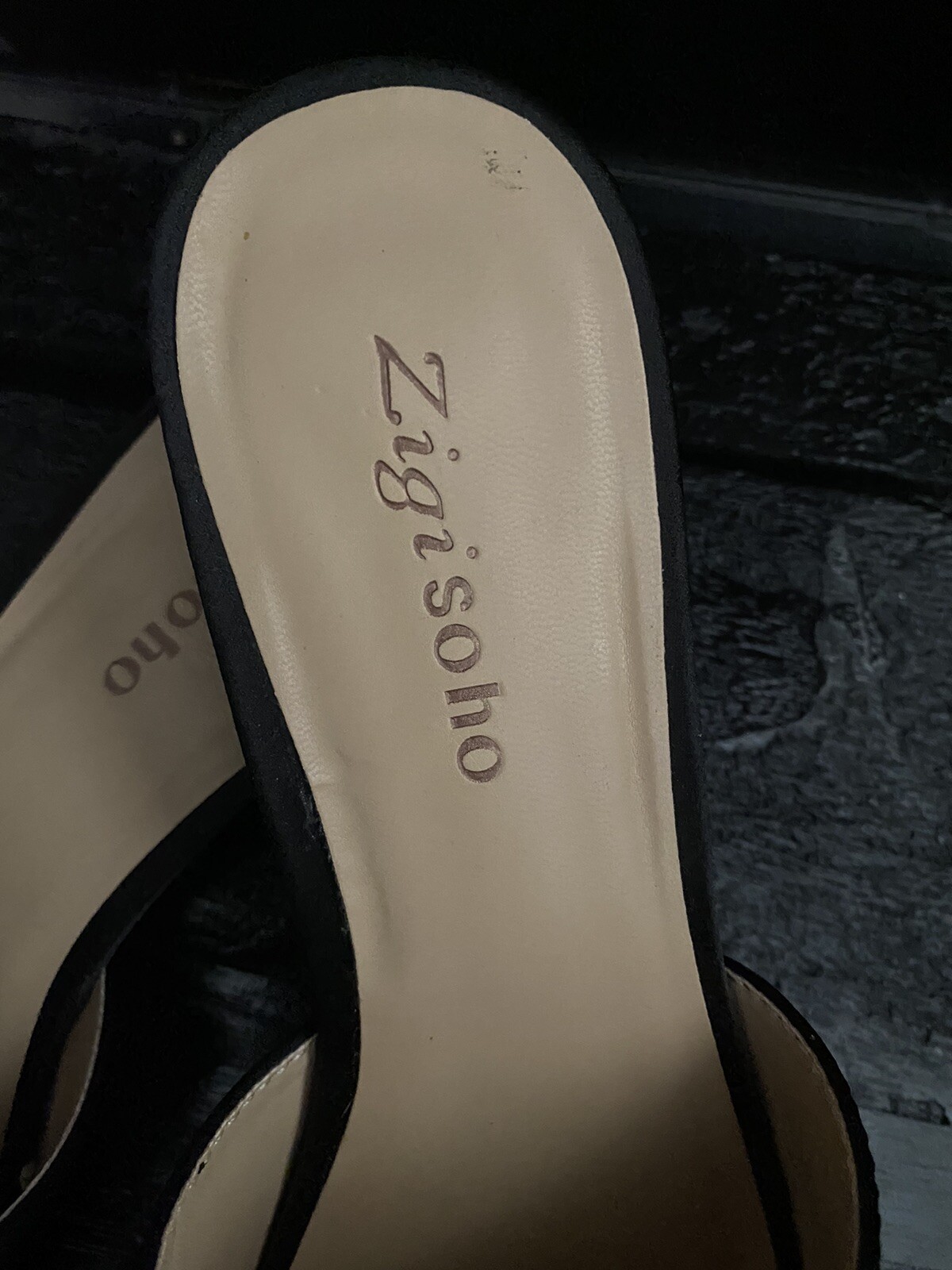 Zigi Soho Edina Black Satin Pearl & Crystal Rhinestone Sandal Slides ...