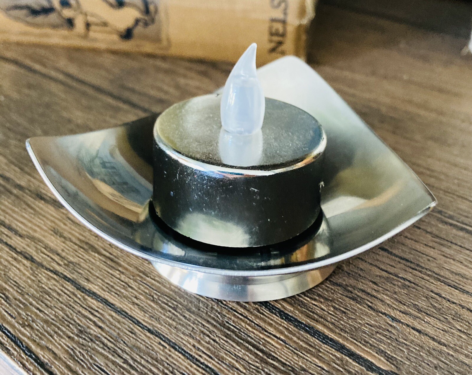 Single 'Tudor Knight' Stainless Steel Candle holder 1.5cm H 8cm Dia ...
