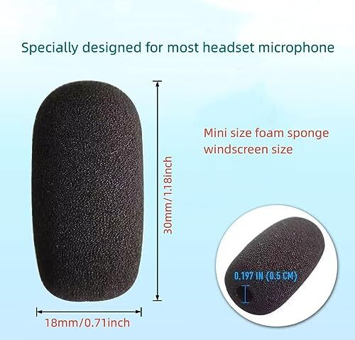 12 Pieces Foam Windscreen for Headset 0.2inch diameter for headset ...