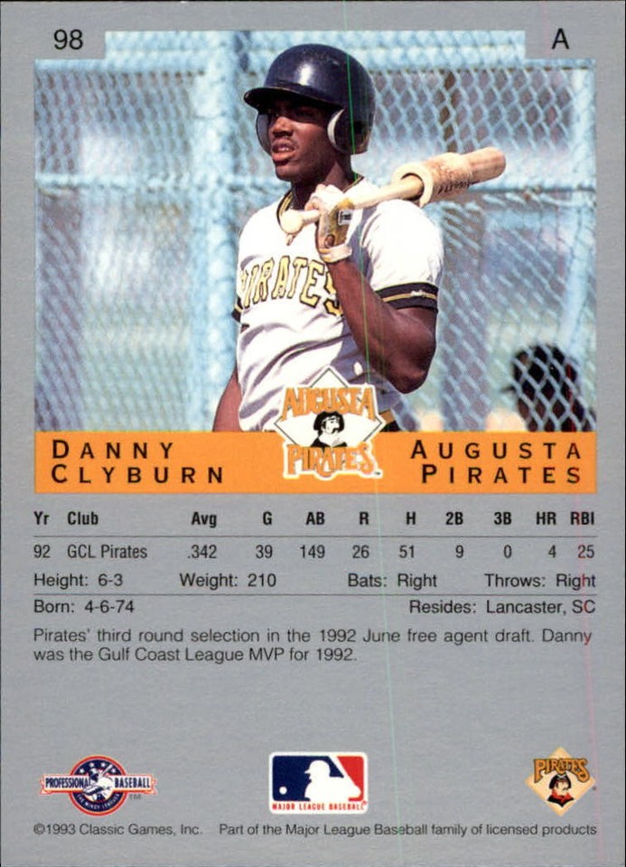 1993 Classic/Best #98 Danny Clyburn | eBay