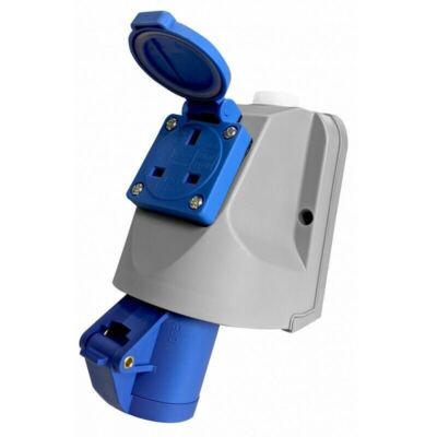 240V 16A Wall Socket with integrated 3 Pin 13A Socket IP44 Caravan ...