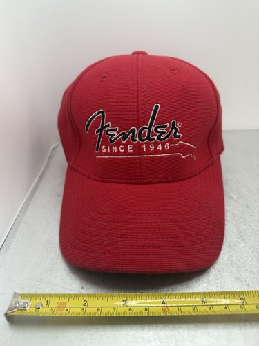 Red Fender Since 1946 Logo Embroidered Flexfit Hat | eBay