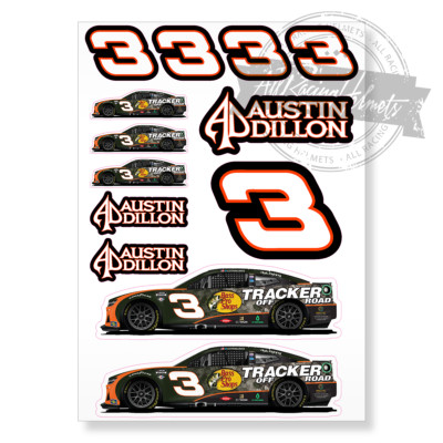 Austin Dillon #3 Chevrolet Nascar A4 Printed Vinyl Decal Sticker HQ ...