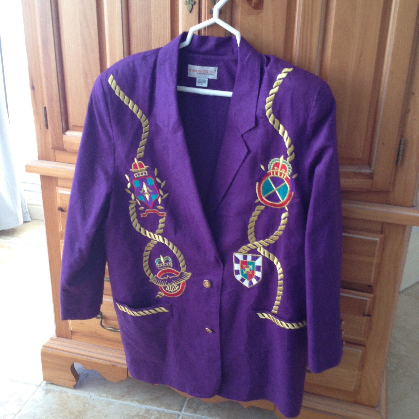 Adam Douglas purple blazer nautical motif by adam Douglas size 12 | eBay
