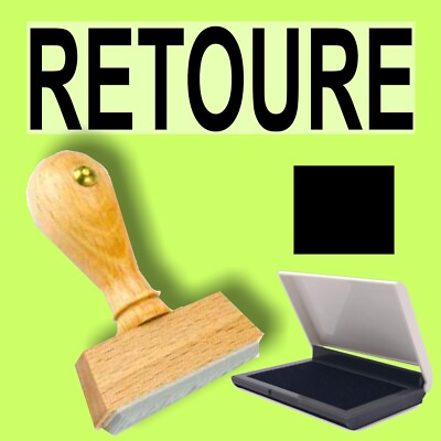 RETOURE Holzstempel Büro Text Stempel Bürostempel Textplatte Kissen ...