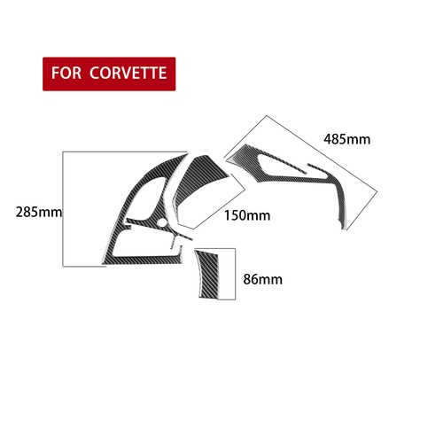 16Pcs Carbon Fiber Driver Dashboard Cover Trim For Chevrolet Corvette ...