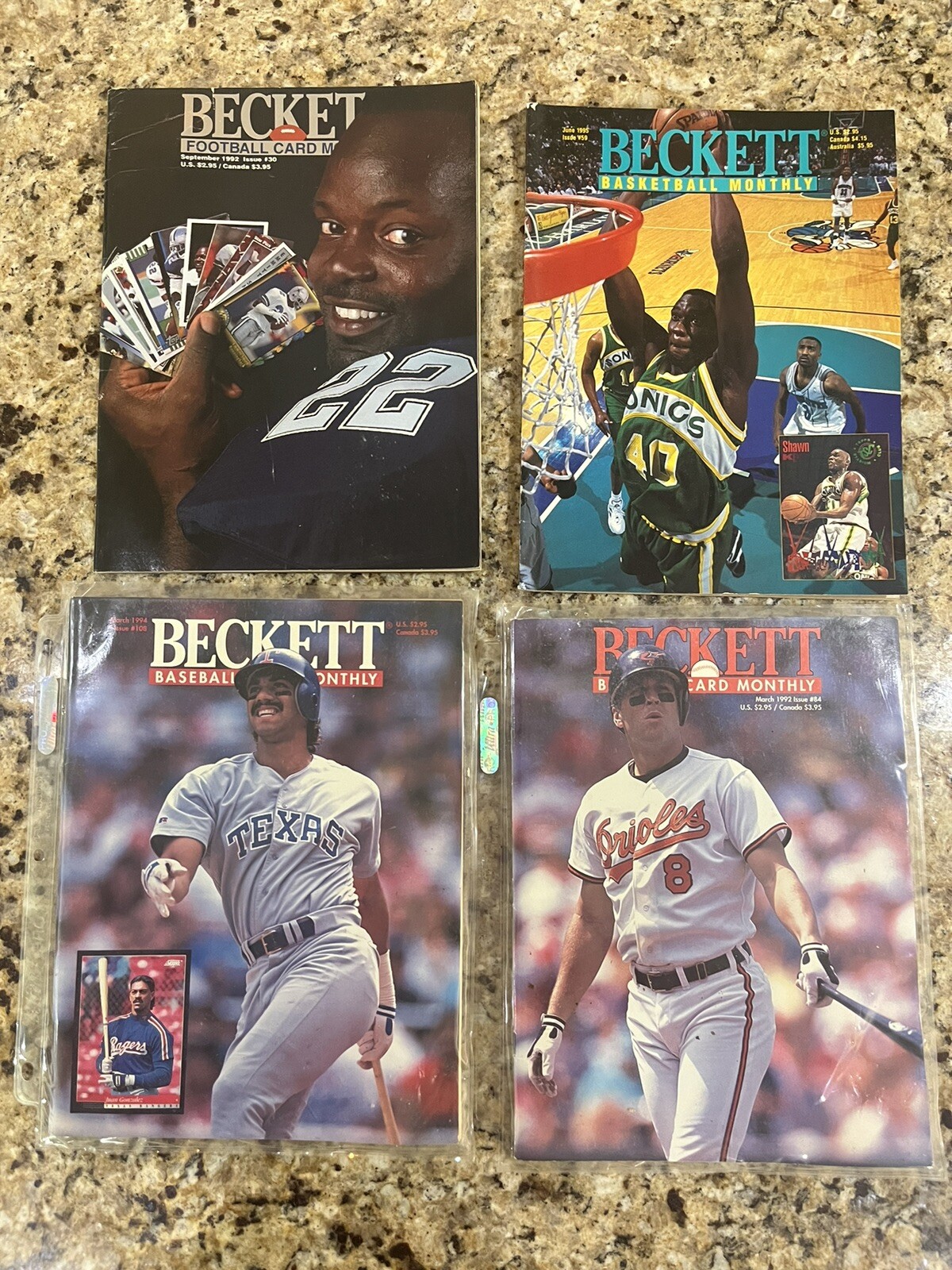 Beckett Basketball Football Baseball Monthly Magic Shaq Vtg Magazine ...