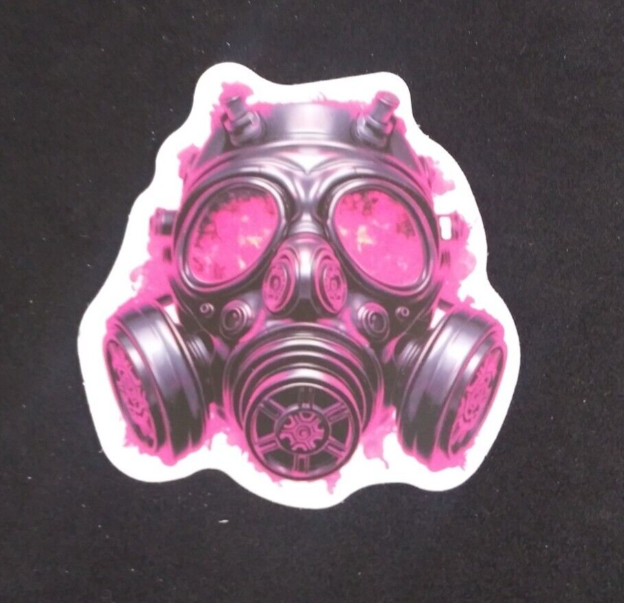 Pink & Black Gas Mask Purple Black Magic Sticker 2 1/8" x 2" | eBay