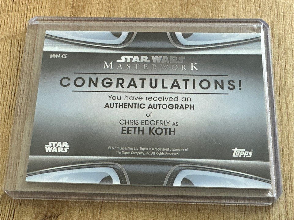 2021 Topps Star Wars Masterwork Chris Edgerly as Eeth Koth Auto MWA-CE ...