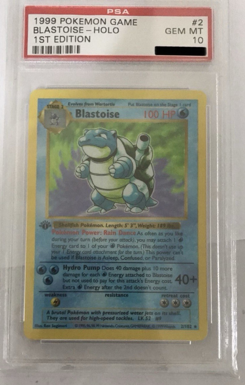 💎 💧 PSA 10 1999 Pokemon Card Base Set 1st Edition Blastoise Holo 💎 💧 ...