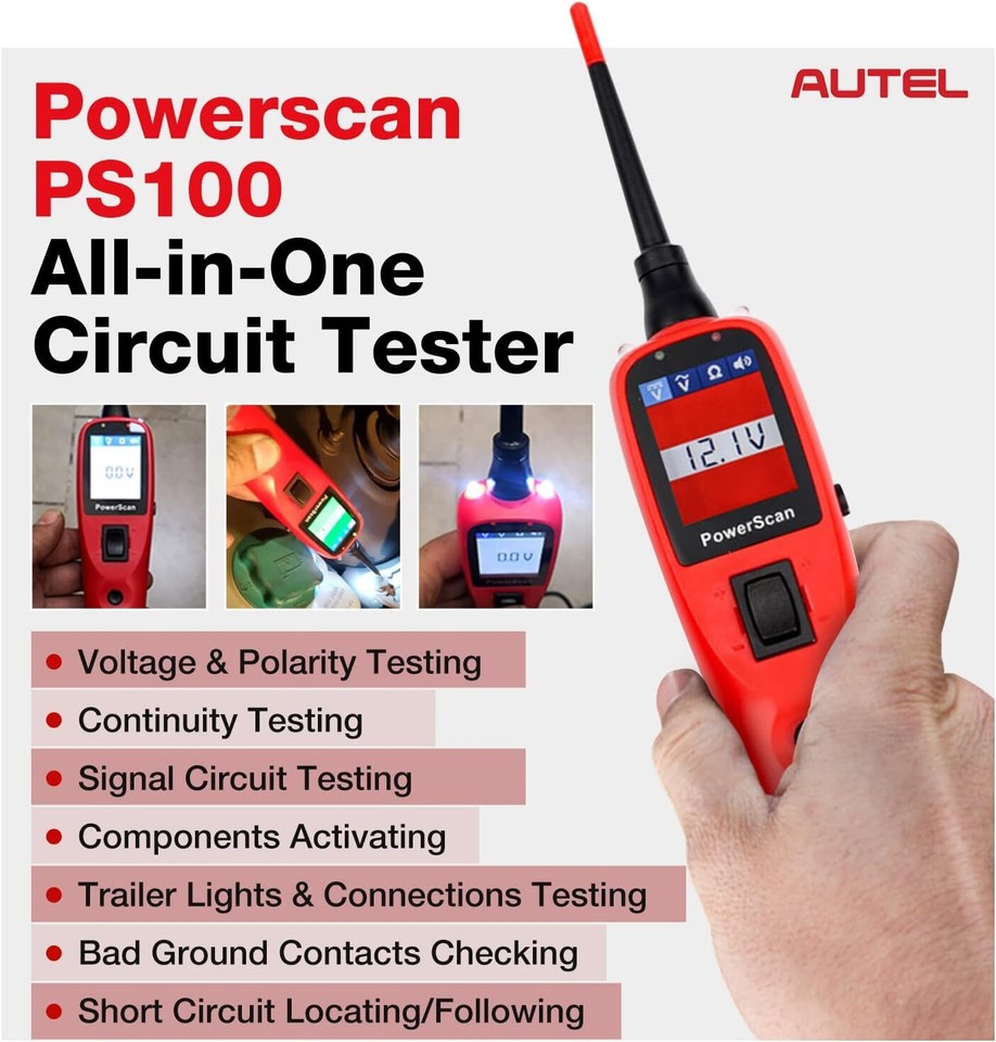 Autel PowerScan PS100 Circuit Tester Electrical Diagnostic Power Probe ...