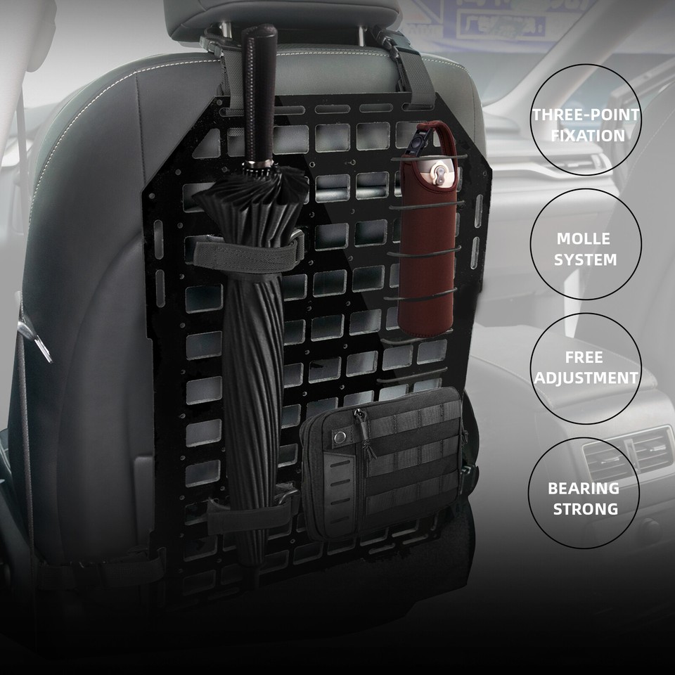 Tactical Rigid MOLLE Panel Seat Back Gun Mount Cover Rack Organizer ...