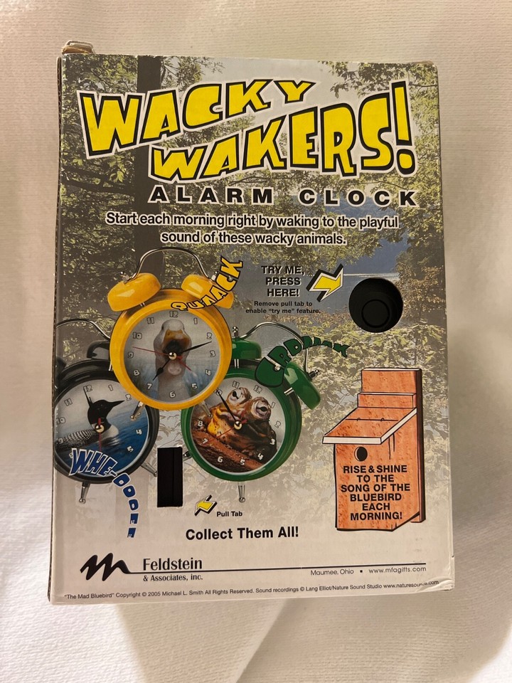 Wacky Wakers Birdie Alarm Clock Chirps New in Box Fun Wacky Animal ...