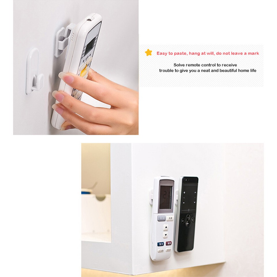 TV Remote Control Sticky Hooks Adhesive Wall Storage Hanger Holder ...