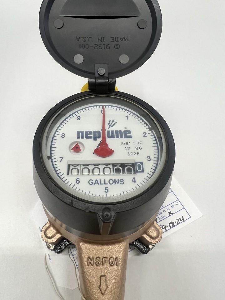 Neptune 5/8x3/4 T-10 LP Brass Water Meter Direct Read Gallon With ...