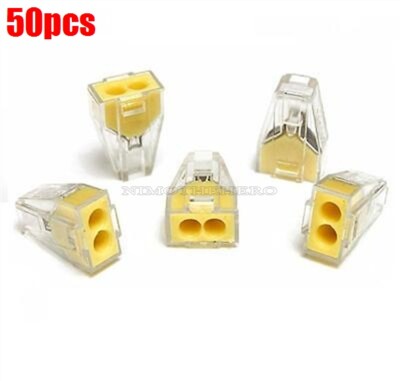 50Pcs 2 Pins 0.75-2.5MM2 PCT-102 Yellow Push In Wire Contecter Ic New ...