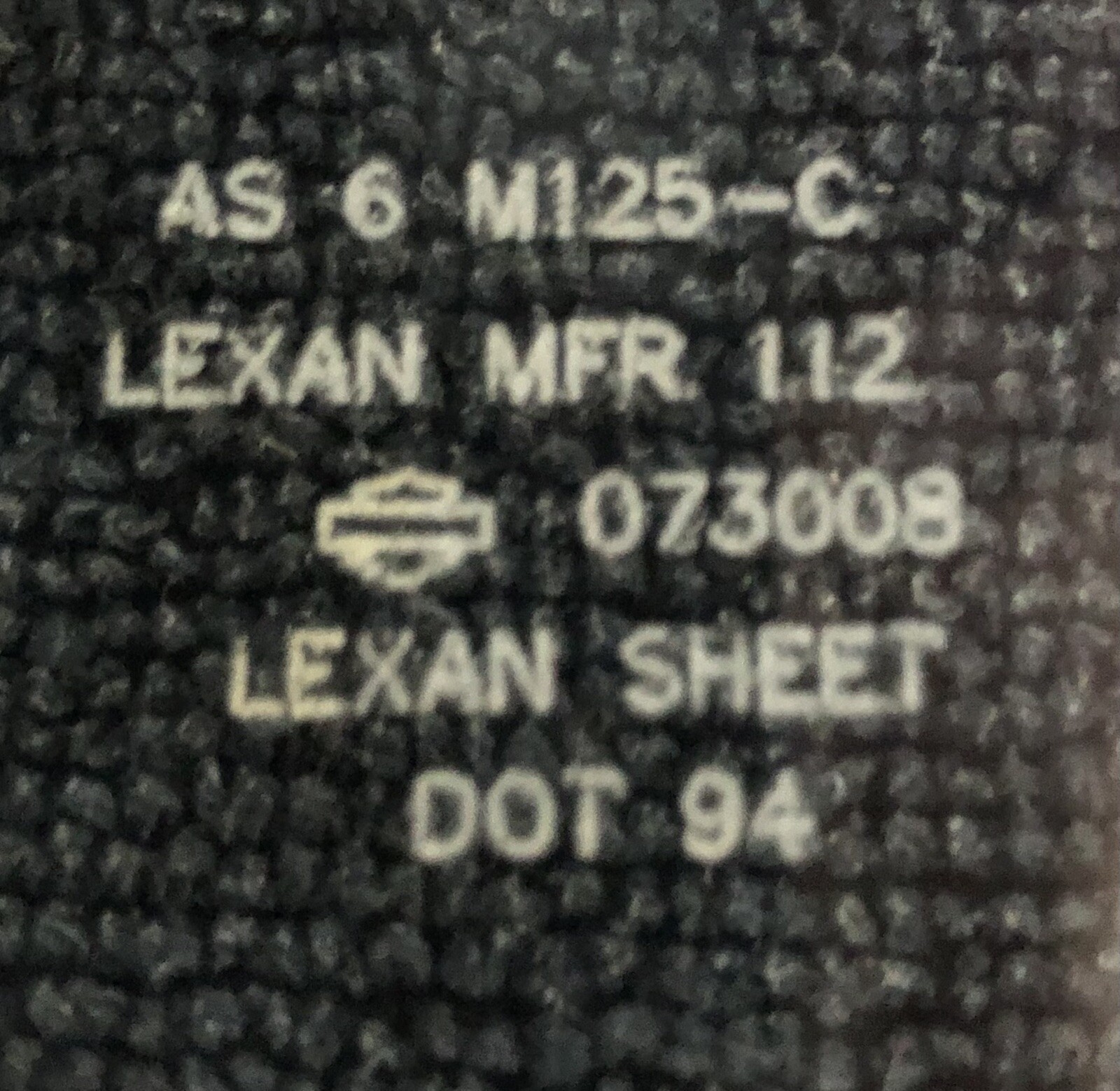 HARLEY DAVIDSON AS 6 M125-C WINDSHIELD 17” LEXAN MFR 112 ROAD GLIDE DOT ...