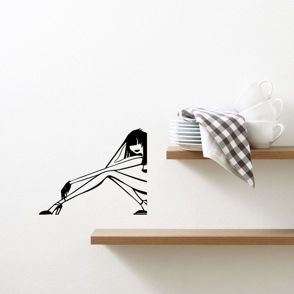Vinyl Decal Beautiful Woman High Heel Shoes Stilettos Decor Wall ...