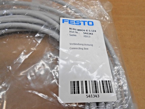 NEW FESTO 541343 NEBU-M8G4-K-5-LE4 CORDSET STRAIGHT FEMALE 4 POSITION ...