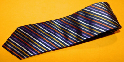 MEN'S BUGATCHI MADE IN ITALY MULTI COLOR STRIPED TIE - TIES - DESIGNER ...
