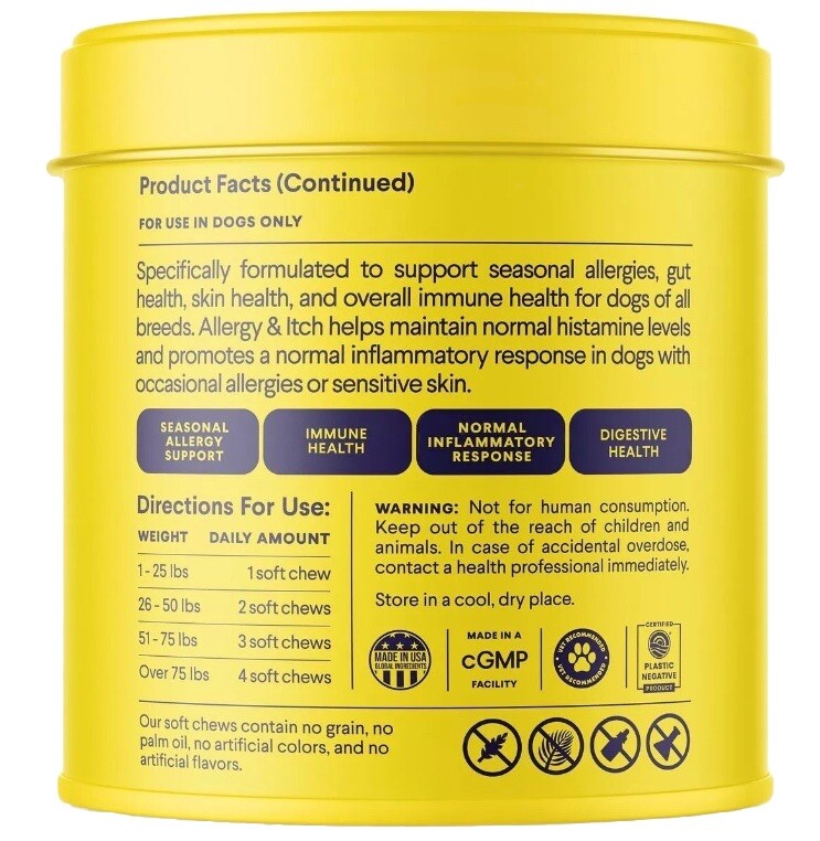 Finn Allergy & Itch for Dogs, Immune Support, Bee Propolis & Probiotics ...