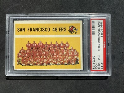 1960 SF Forty Niners 49ers Team Topps PSA 8 OC Near-Mt Mint #122 San ...
