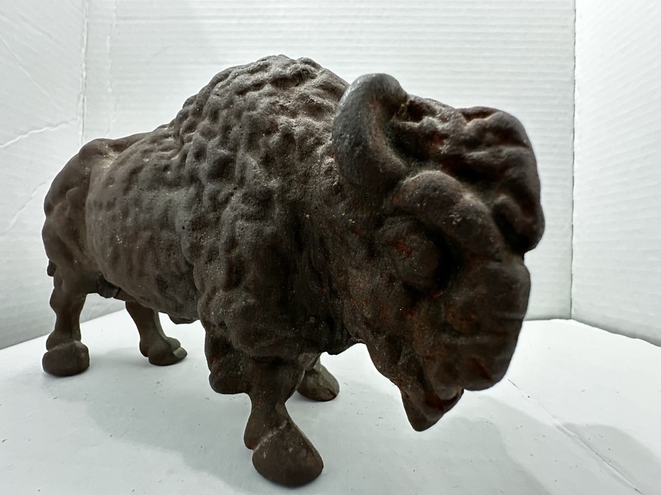 Antique Vintage Cast Iron Buffalo Bison Coin Bank | Welded on bottom | eBay