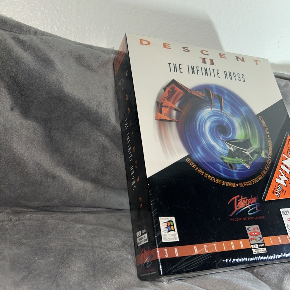 Descent II 2 The Infinite Abyss 3DFX PC 1995 2-Disc Set Game Big Box ...