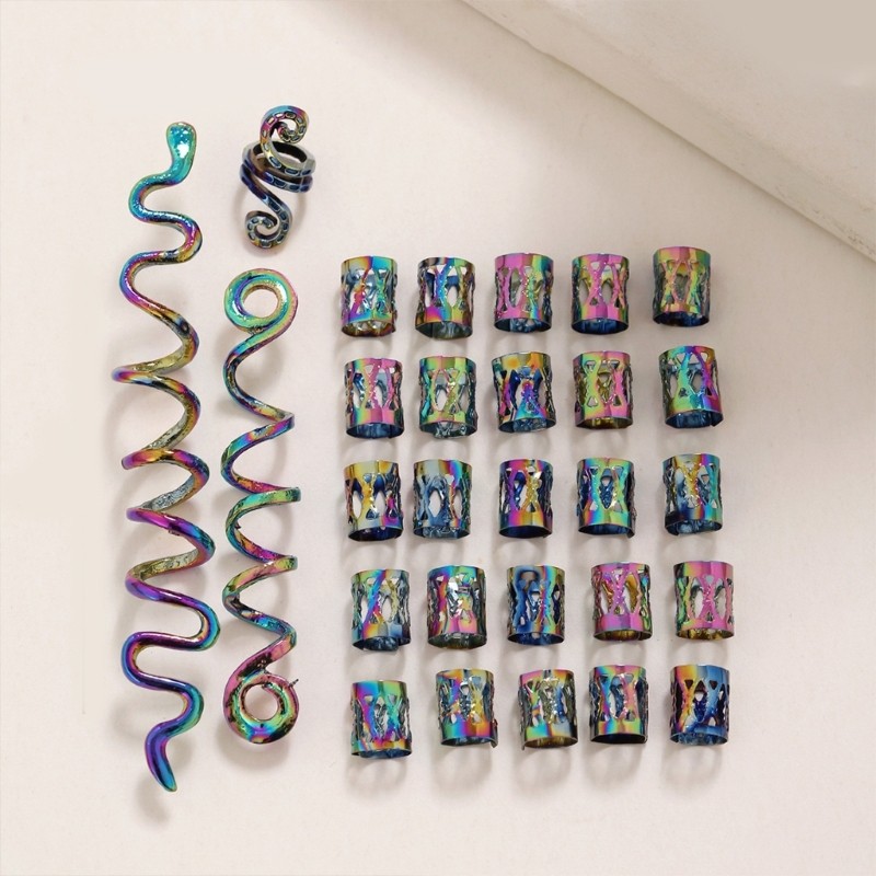 Hair Rings Dreadlock Bead Hair Beads Loose Coil Braid Rings Braid Clip ...
