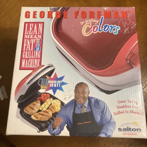 George Foreman Grill In Grilling Colors Red Salton GR10ABWR NEW In Box ...