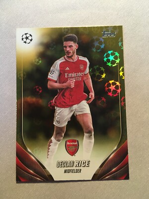 2023-24 Topps UEFA Club Competitions Declan Rice #6 Gold Star Ball F ...