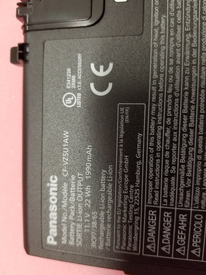 Genuine/originaal Panasonic/Battery/FOR Toughbook CF-33/CF-VZSU1AW ...