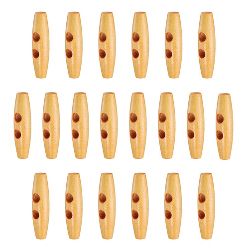 20pcs Wooden Toggle Buttons, 50mm 2-Hole Olive Button for Coat, Beige | eBay