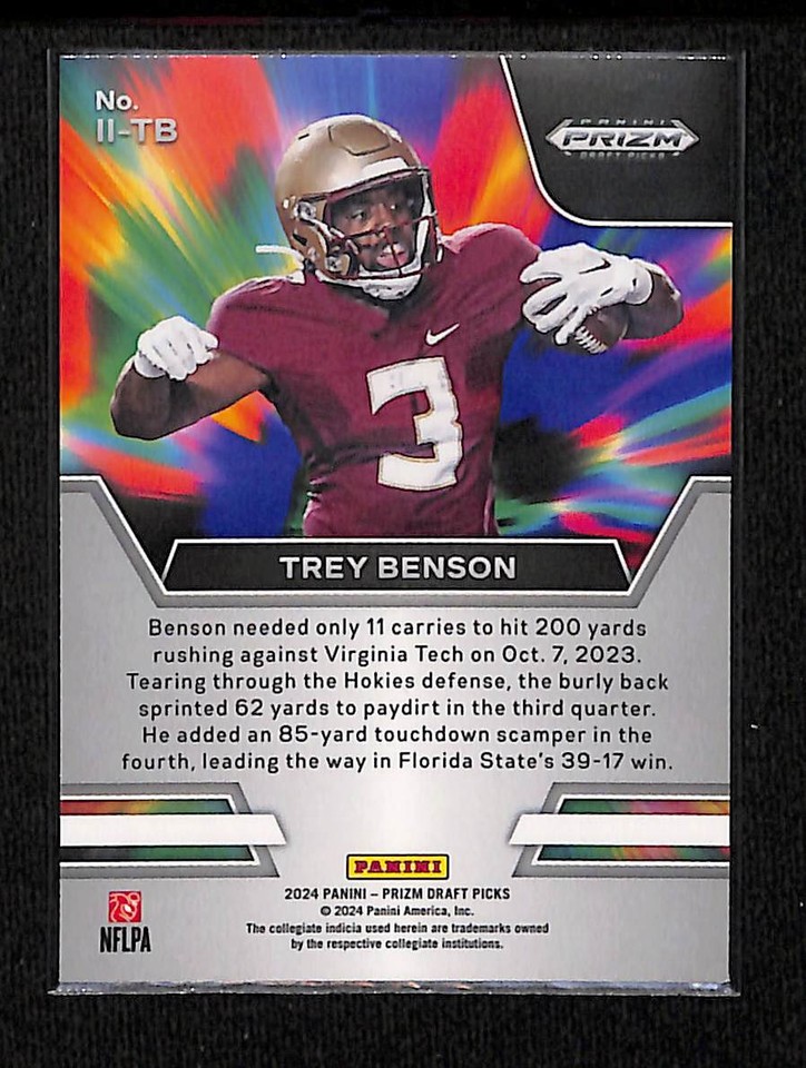 2024 Panini Prizm Draft Picks #II-TB Trey Benson Instant Impact | eBay