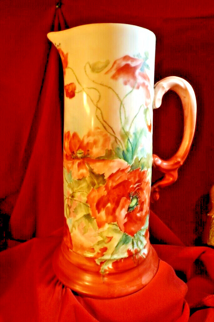Antique Limoges JPL (Pouyat) Hand Painted Pitcher/Flagon | eBay