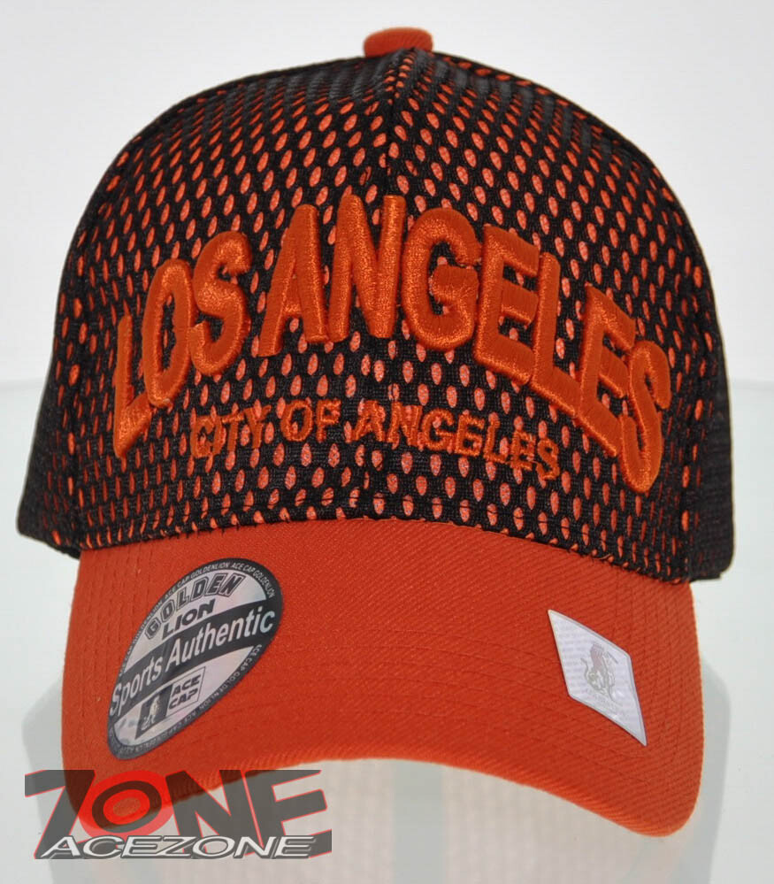 NEW! MESH US LOS ANGELES CALIFORNIA STATE BALL CAP HAT ORANGE | eBay