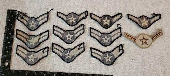 LOT OF 11 US AIR FORCE RANK PATCHES - E2 AIRMAN & E3 AIRMAN 1st CLASS ...